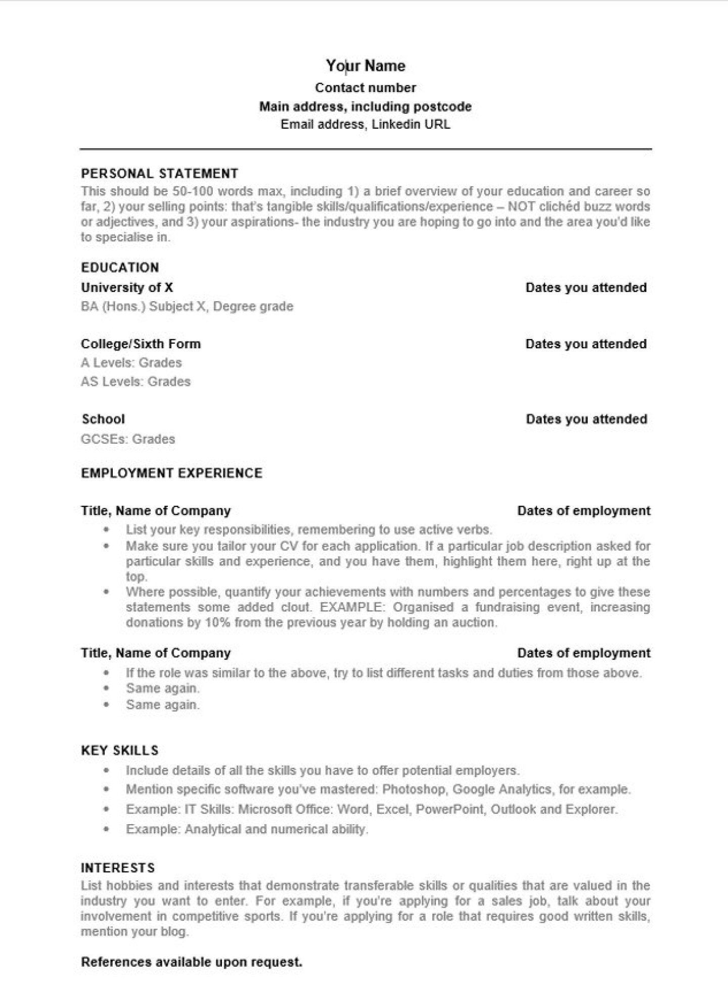 CV Template - GradTouch